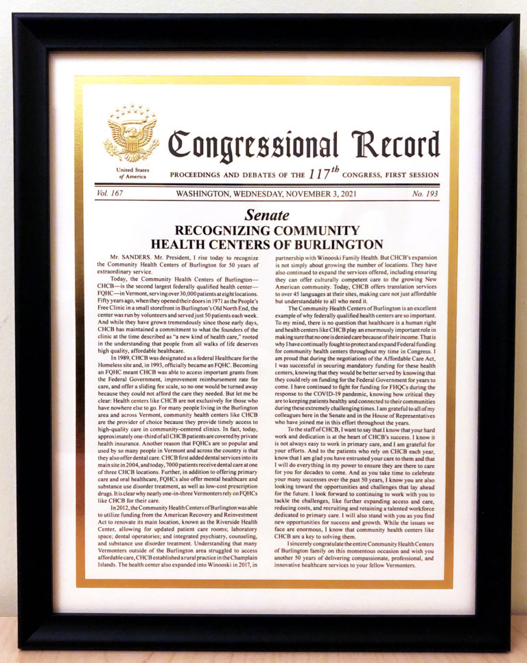 CHCB 50th Anniversary Recognized in Congressional Record - Community ...